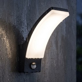 Toolight Toolight, JNH032-GM, venkovní LED nástěnné svítidlo se snímačem pohybu, 12 W, IP44, černá, OSW-56226