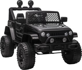 HOMCOM 12V Elektrické 4x4 Auto pro Děti s Dálkovým Ovládáním, Světly a Klaksonem - 3-6 Let - Černé