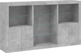 Příborník s LED osvětlením betonově šedý 181,5 x 37 x 100 cm 3209180