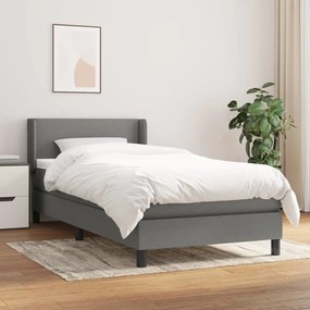 vidaXL Box spring postel s matrací 90x200 cm textil [3129526] Barva: Tmavě šedá