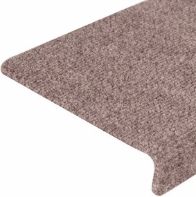 Schodové rohože samolepicí 20 ks 65 x 21 x 4 cm světle hnědé s obdélníkovým okrajem 3365715