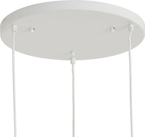 Japandi závěsná lampa bílá s organickým stínidlem, 3 světla - Moonstone