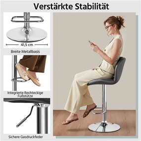 Barová židle Yaheetech – šedá (267536537996)