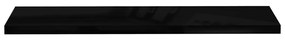Plovoucí nástěnná police černá vysoký lesk 120x23,5x3,8 cm MDF - Default Title