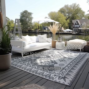 ELLE Decoration, Kusový koberec Gemini 106018 Silver z kolekce Elle – na ven i na doma, 120x170, šedá, chodba / předsíň