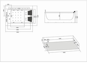 BPS-koupelny Hydromasážní vana HYD-FE606AH-P 180x120 PRAVÁ s ohřevem vody
