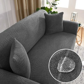 Elastický potah na pohovku či křeslo se vzorem - voděodolný Barva: Tmavě šedá, Rozměry: 1 sedadlo