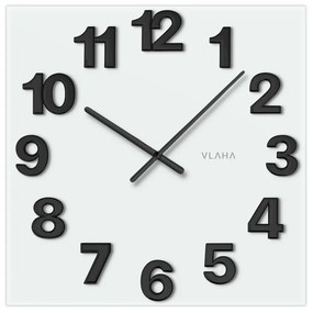 VLAHA GLASSICO Skleněné bílé hodiny vyrobené v Čechách  VCT1101