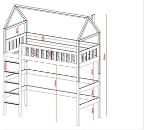 Legno Dětská patrová postel Otto bílá Rozměr (cm): 80x180