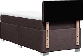 Box spring postel s matrací tmavě hnědá 100 x 200 cm textil 3285809