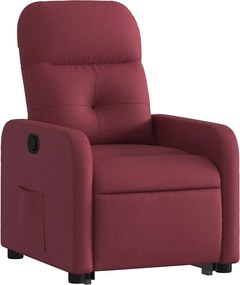 Zvedací polohovací křeslo vínové textil 3206798