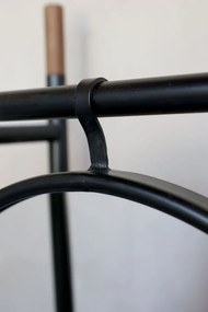 Černý kovový věšák na oblečení se zrcadlem Vence - 101*40*160 cm
