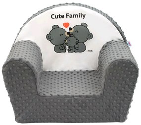 Dětské křeslo z Minky New Baby Cute Family šedé