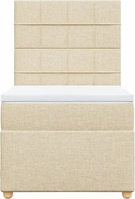 Box spring postel s matrací krémová 90x190 cm textil 3291140