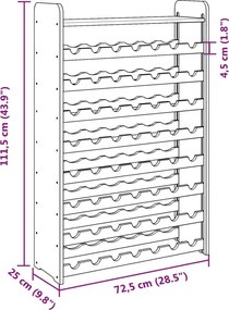 vidaXL Regál na víno s horní policí 72,5x25x111,5 cm masivní borovice [4007562]