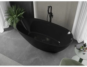 Mexen Eris, volně stojící vana 170 x 80 cm, černá, černý přepad, 53441708070-70