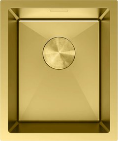 Mexen Trixo, 1-komorový nerezový dřez 370 x 440 mm, broušená zlatá, 6412371000-55