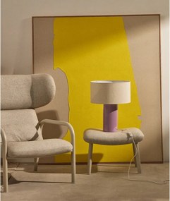 Fialová/béžová stolní lampa s textilním stínidlem (výška 52 cm) Toneric – Kave Home