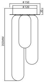 Přisazený lustr PAX 3xG9/9W/230V černá