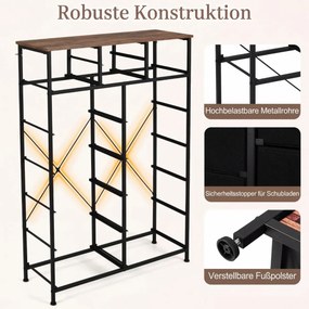 Costway Komoda s 14 zásuvkami Zásuvková skříň s látkovou komodou a kovovým rámem