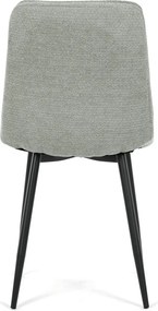 Jídelní židle LORDENI - zelená látka / černé kovové nohy