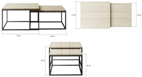 Set do obývacího pokoje stolek Clar + křeslo Arti Materiál / Dekor: Sonoma