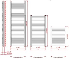 Thermal Trend KM-EX2 450 x 1815 elektrický topný žebřík, 700W KM-EX2 450/1815-700W