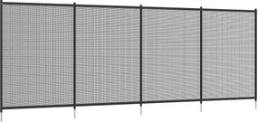Outsunny plot pro jezírko 365 x 126 cm zahradní plot sada 4 dekorativních plotů pro bazén s podstavcem zásuvný plot pro terasu balkon pletivo černá |…