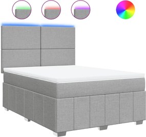Box spring postel s matrací světle šedá 160 x 200 cm textil 3294012