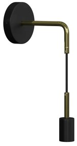creative cables Fermaluce glam, kovové nástěnné svítidlo s ohnutou prodlužovací trubičkou a zavěšenou objímkou Barva: Černá-měď