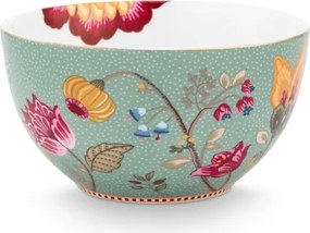 Pip Studio Blooming Tales miska Ø15 cm, modrá (Střední porcelánová miska na snídaně nebo polévky)