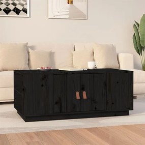 818259 vidaXL Konferenční stolek černý 100 x 50 x 41 cm masivní borové dřevo
