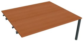 Dvojstůl pracovní řetězící rovný 180×160 cm - Hobis Uni USD 1800 R Dekor stolové desky: třešeň, Barva nohou: černá