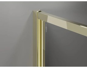 Mexen Exo, dvojité výklopné sprchové dveře 80 cm, čiré sklo, zlatá, 814-080-000-50-00