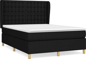 Box spring postel s matrací černá 140x200 cm textil 3128847