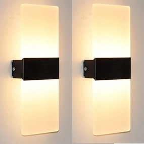2x Nástěnná Lampa Led Vnitřní Do Ložnice 12W 3000K
