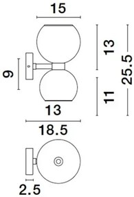 Designové nástěnné svítidlo Palmer 15 černé