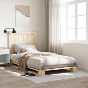 Rám postele s čelem 100 x 200 cm masivní borové dřevo 3281551