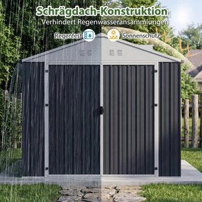 Costway Přístřešek na nářadí z pozinkované oceli zahradní