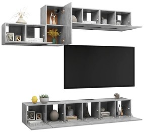 vidaXL 7dílný set TV skříněk betonově šedý kompozitní dřevo