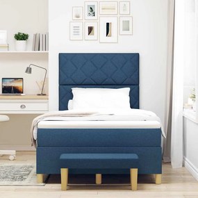 Postel s boxspringem s polštářem Modrá 190 x 120 cm textil 3344365