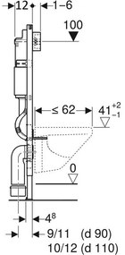 Geberit DuofixBasic WC modul 112 cm s nádržkou Delta 12 cm, 111.153.00.1