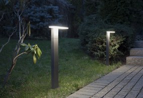 Stojací lampa s plochou částí osvětlení na terasu zahradu Fler šedá Led