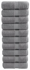 Prémiové ručníky pro hosty SOLUND 10 ks šedé 30x50 cm 600 g/m² 137304