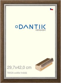 DANTIK rámeček 29,7x42 | TAIGA sv.hnědá (Plexi Čiré)