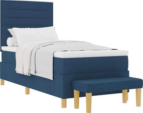 Postel s boxspringem s čelo Modrá 200 x 90 cm textil 3344190