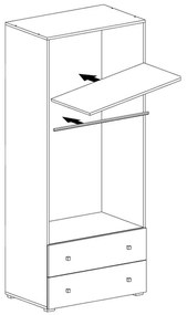 Sigma - šatní skříň SI 3 L/P - beton