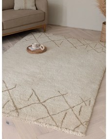 Krémový pratelný/ručně tkaný vlněný koberec 160x230 cm Azera Crosshatch – Asiatic Carpets