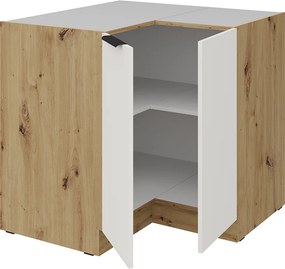 ARIA az | dolní skříňka 90x90 DN 2F rohová s policí | 90x90 cm | artisan/bílá