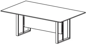 FREZZA - Jednací stůl VELVET 200-280x120 cm - melamin